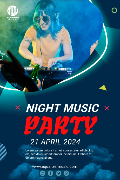 NIGHT PARTY POSTER TEMPLATE | PosterMyWall