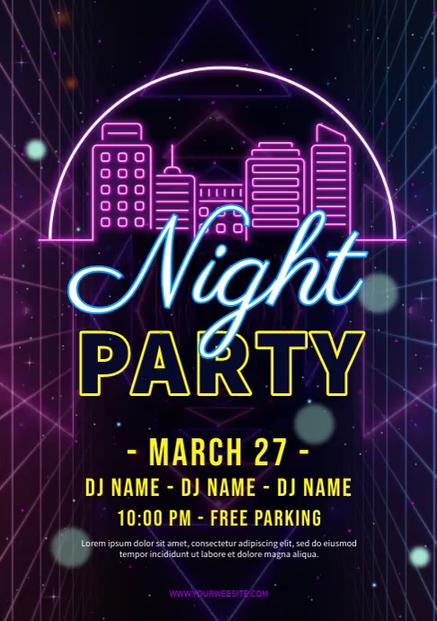 Night Party Poster Video Ads Template | PosterMyWall