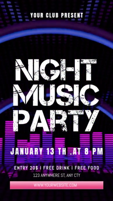 Night Party Reel Instagram Template | PosterMyWall