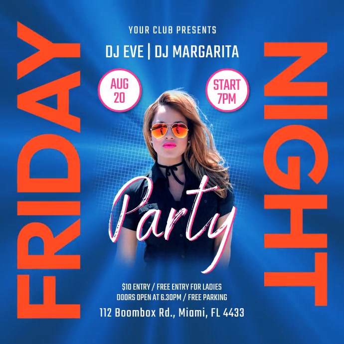 Night Party Social Media Ad Template | PosterMyWall