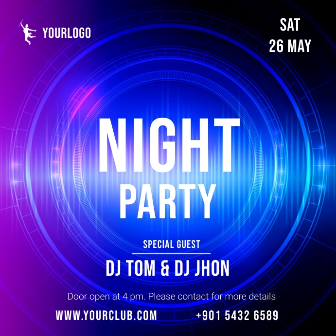 Night Party Social Media Post Design Template | PosterMyWall