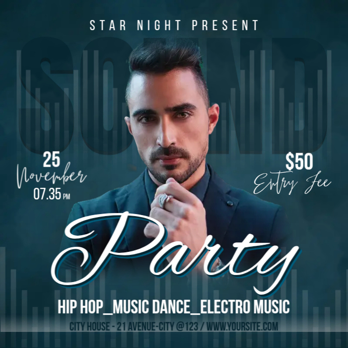 Night Party Sound Template | PosterMyWall