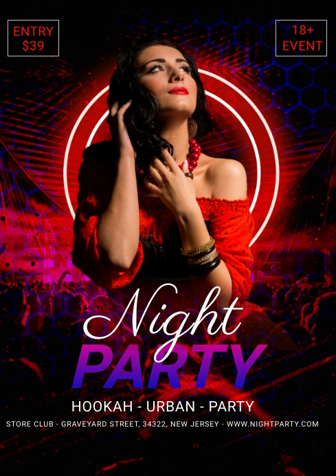NIGHT PARTY TEMPLATE | PosterMyWall