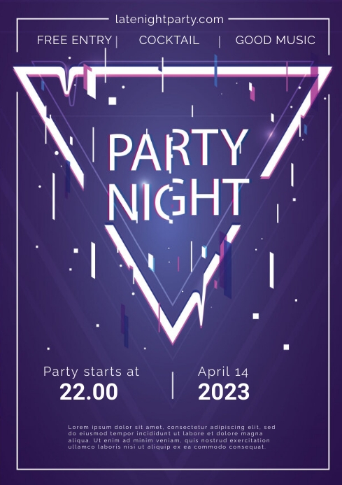 NIGHT PARTY TEMPLATE | PosterMyWall