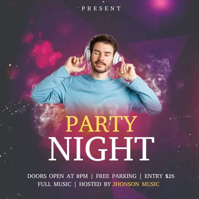 NIGHT PARTY TEMPLATE | PosterMyWall