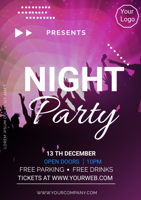 NIGHT PARTY TEMPLATE | PosterMyWall