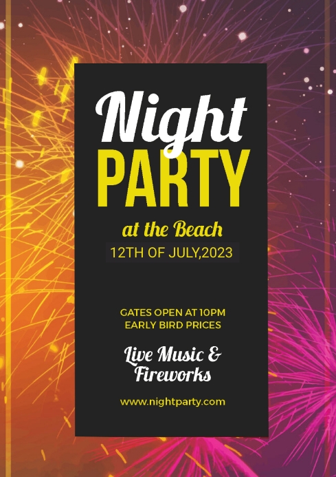 NIGHT PARTY TEMPLATE | PosterMyWall