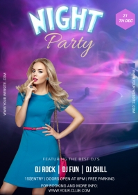 NIGHT PARTY TEMPLATE | PosterMyWall