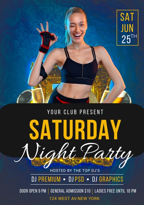 NIGHT PARTY TEMPLATE | PosterMyWall