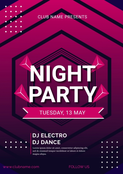 NIGHT PARTY TEMPLATE | PosterMyWall