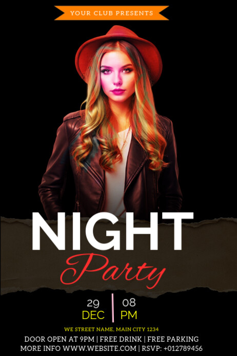 NIGHT PARTY TEMPLATE | PosterMyWall
