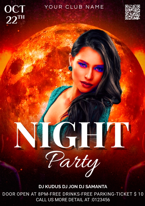 NIGHT PARTY TEMPLATE | PosterMyWall