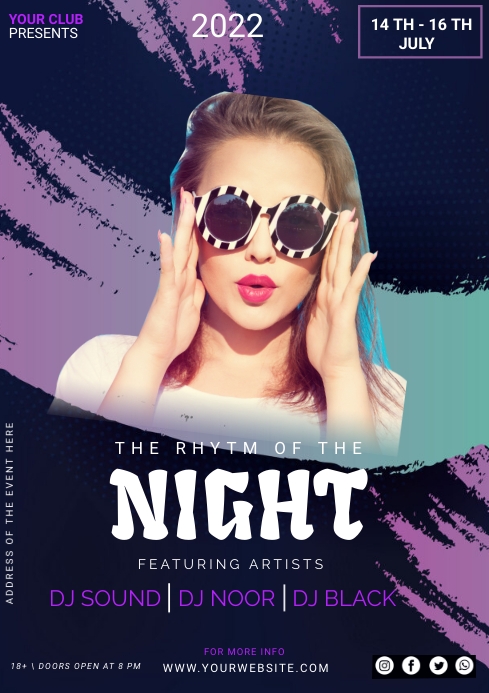 NIGHT PARTY TEMPLATE | PosterMyWall