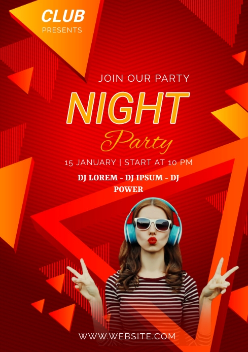 NIGHT PARTY TEMPLATE | PosterMyWall
