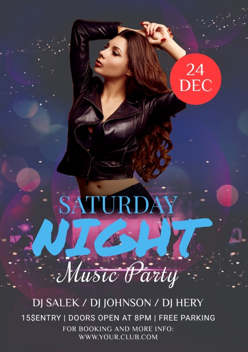 NIGHT PARTY TEMPLATE | PosterMyWall