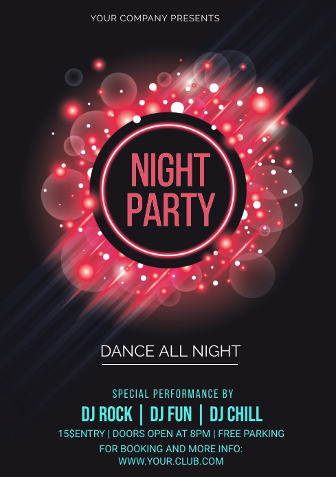 NIGHT PARTY TEMPLATE | PosterMyWall