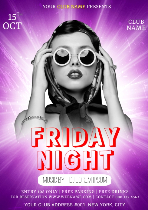 NIGHT PARTY TEMPLATE | PosterMyWall