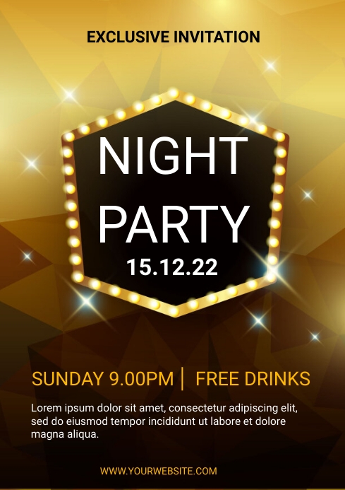 NIGHT PARTY TEMPLATE | PosterMyWall