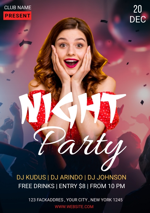 NIGHT PARTY TEMPLATE | PosterMyWall