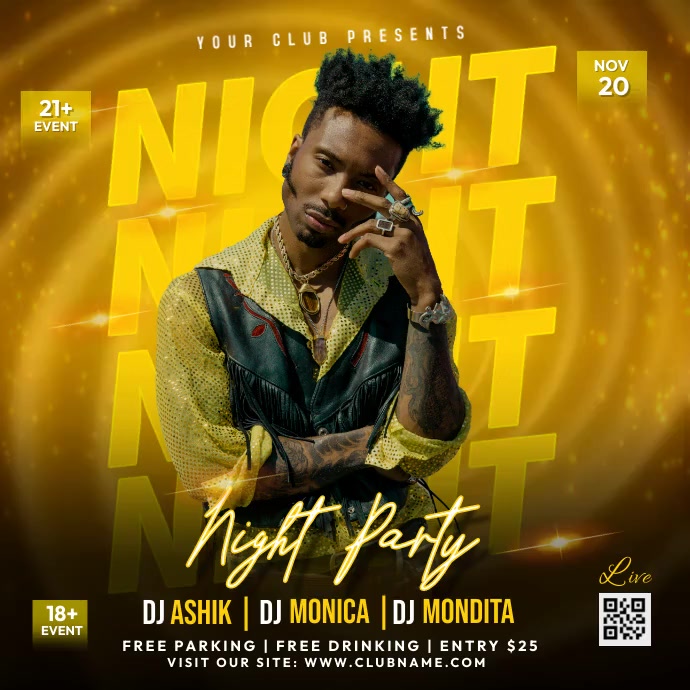 Night Party Video Ads Template | PosterMyWall
