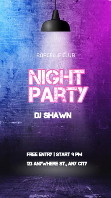 Night Party Video Club Party Video Nightlife Video Template | PosterMyWall