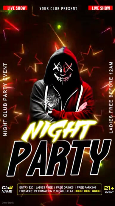 Modèle Night Party Video | PosterMyWall