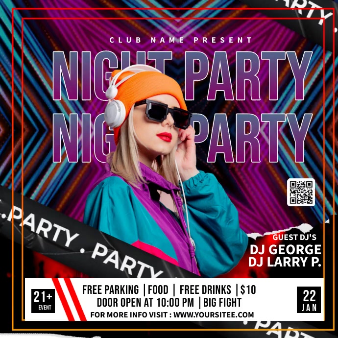 Plantilla de Night Party Video | PosterMyWall