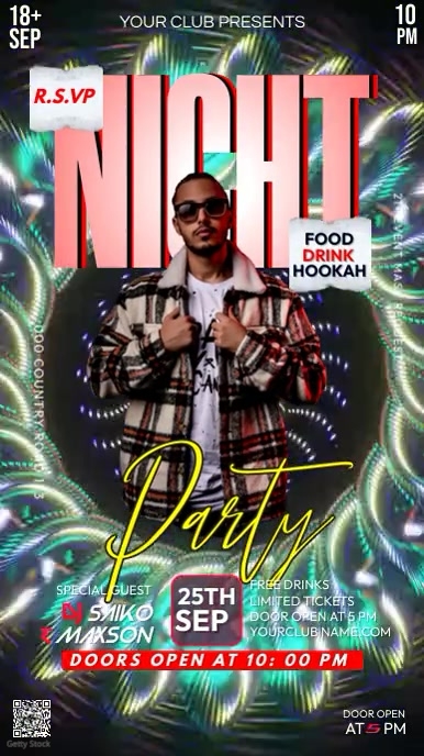 Plantilla de Night Party Video | PosterMyWall