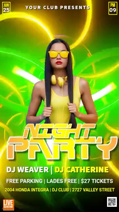 Plantilla de Night Party Video | PosterMyWall
