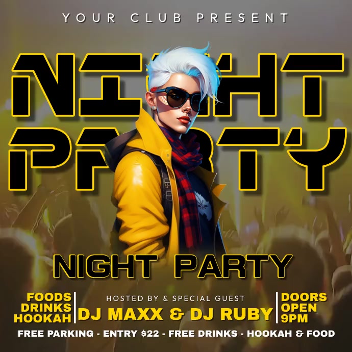 Night Party Video Template | PosterMyWall
