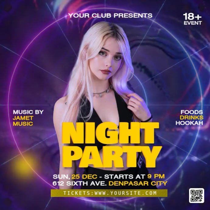 Night Party Video Template | PosterMyWall