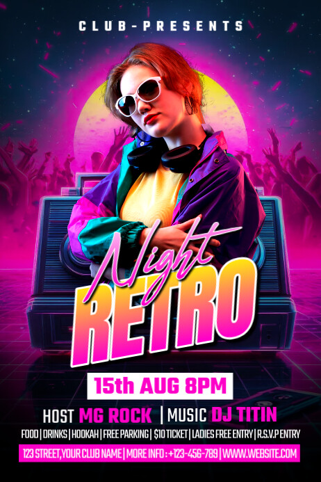 Plantilla de Night Retro | PosterMyWall