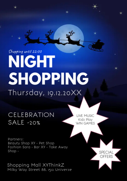 Copy of Night Shopping Advert Invitation Store Retail | PosterMyWall