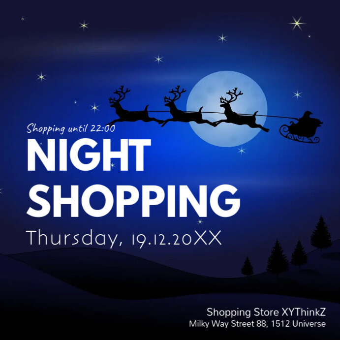 Night Shopping Advert Invitation Store Retail Template | PosterMyWall