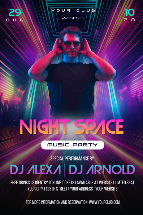 Copy of Night Space Party Poster Flyer | PosterMyWall