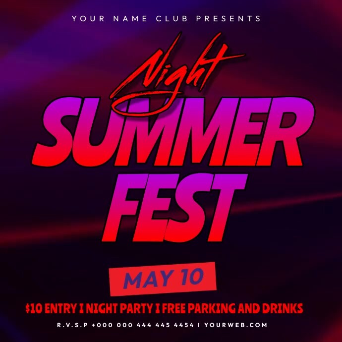Night Summer Fest Template | PosterMyWall