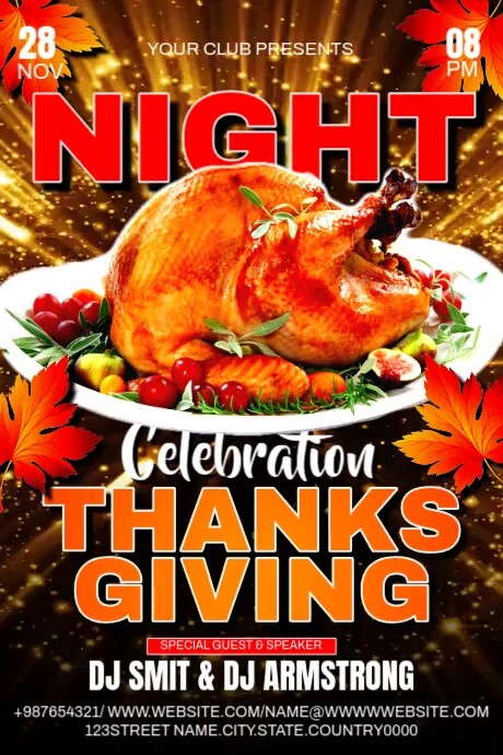 Night Thanksgiving celebration Template | PosterMyWall