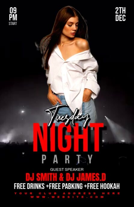 Plantilla de Night Tuesday | PosterMyWall