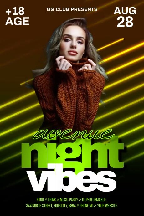 Plantilla de Night Vibes Avenue | PosterMyWall