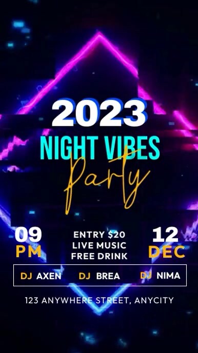Plantilla de Night Vibes | PosterMyWall
