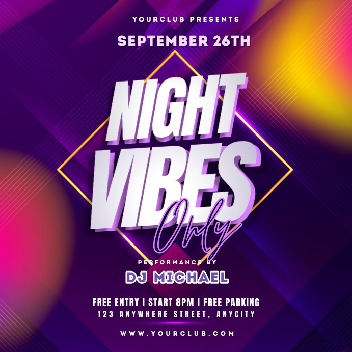 Plantilla de Night Vibes | PosterMyWall