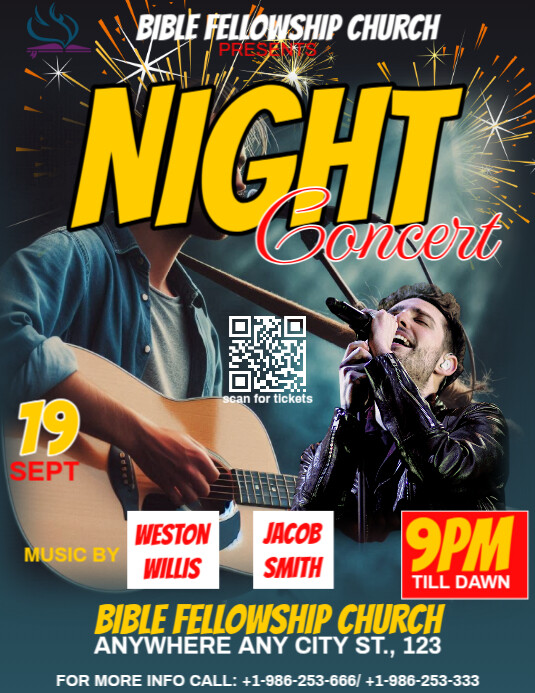 Night Worship Concert Ad Template | PosterMyWall
