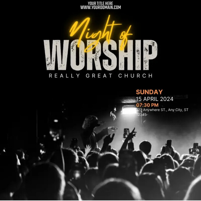 Night worship sunday Template | PosterMyWall
