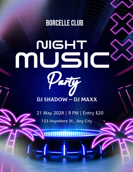 nightclub flyer gig flyer Modelo | PosterMyWall