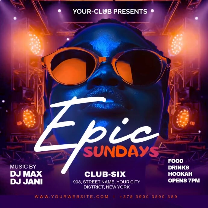 Nightclub party event Template | PosterMyWall