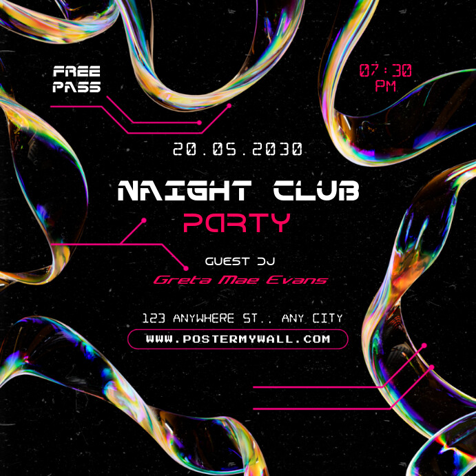 Nightclub Party Instagram Post Template | PosterMyWall