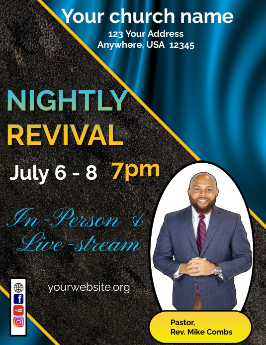 Nightly Revival Template | PosterMyWall