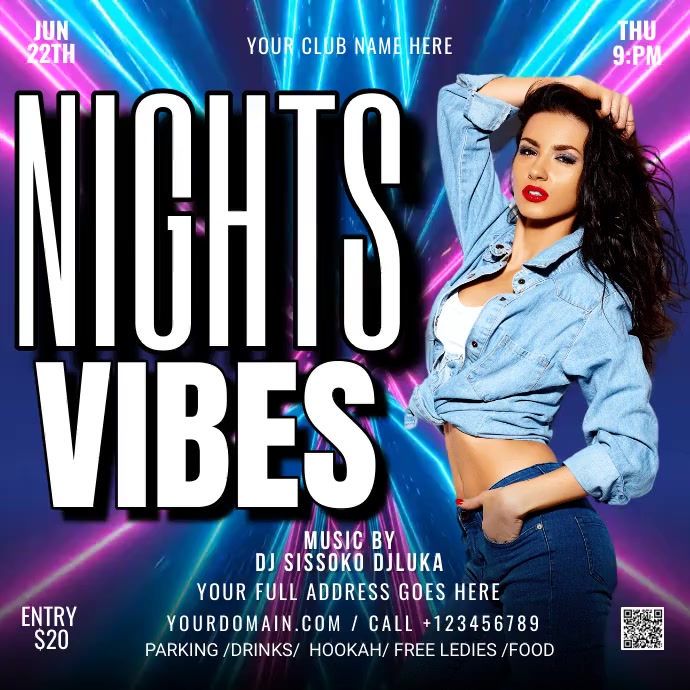 NIGHTS VIBES (1) Template | PosterMyWall