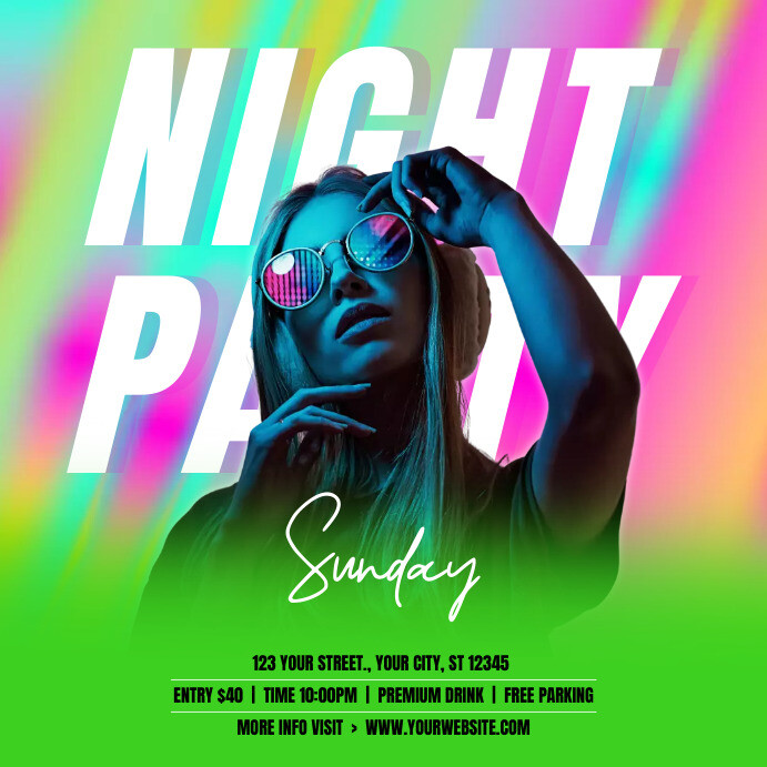 Nigth Party Instagram Template | PosterMyWall