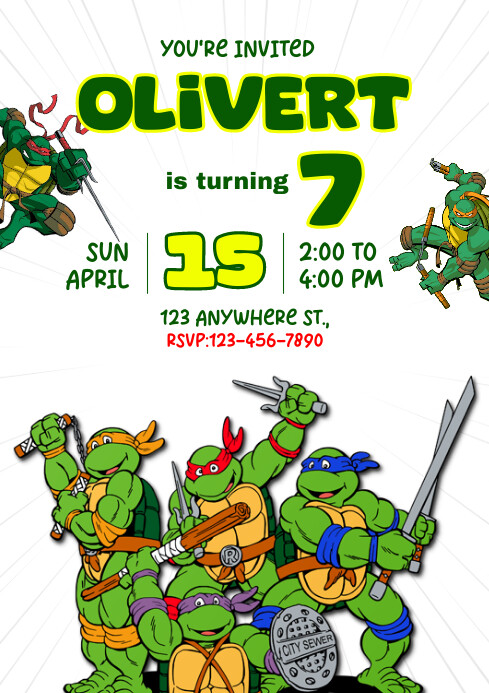 Ninja Turtle Birthday Invitations Downloadable 27 Best Ninja Turtles